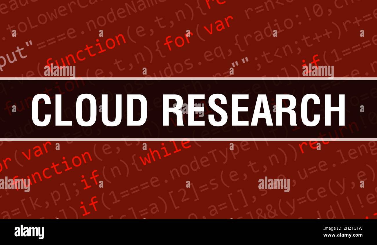 Cloud research concept with Random Parts of Program Code. Cloud ...