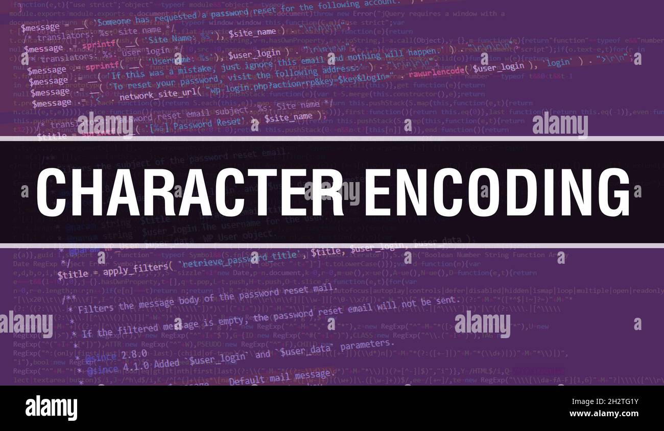 Character Encoding Text Written On Programming Code Abstract Technology Background Of Software