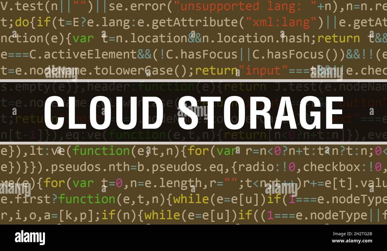Cloud storage with Binary code digital technology background. Abstract ...