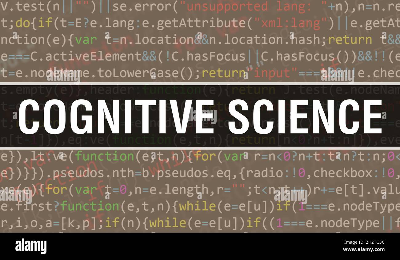 Cognitive science concept with Random Parts of Program Code.Cognitive ...