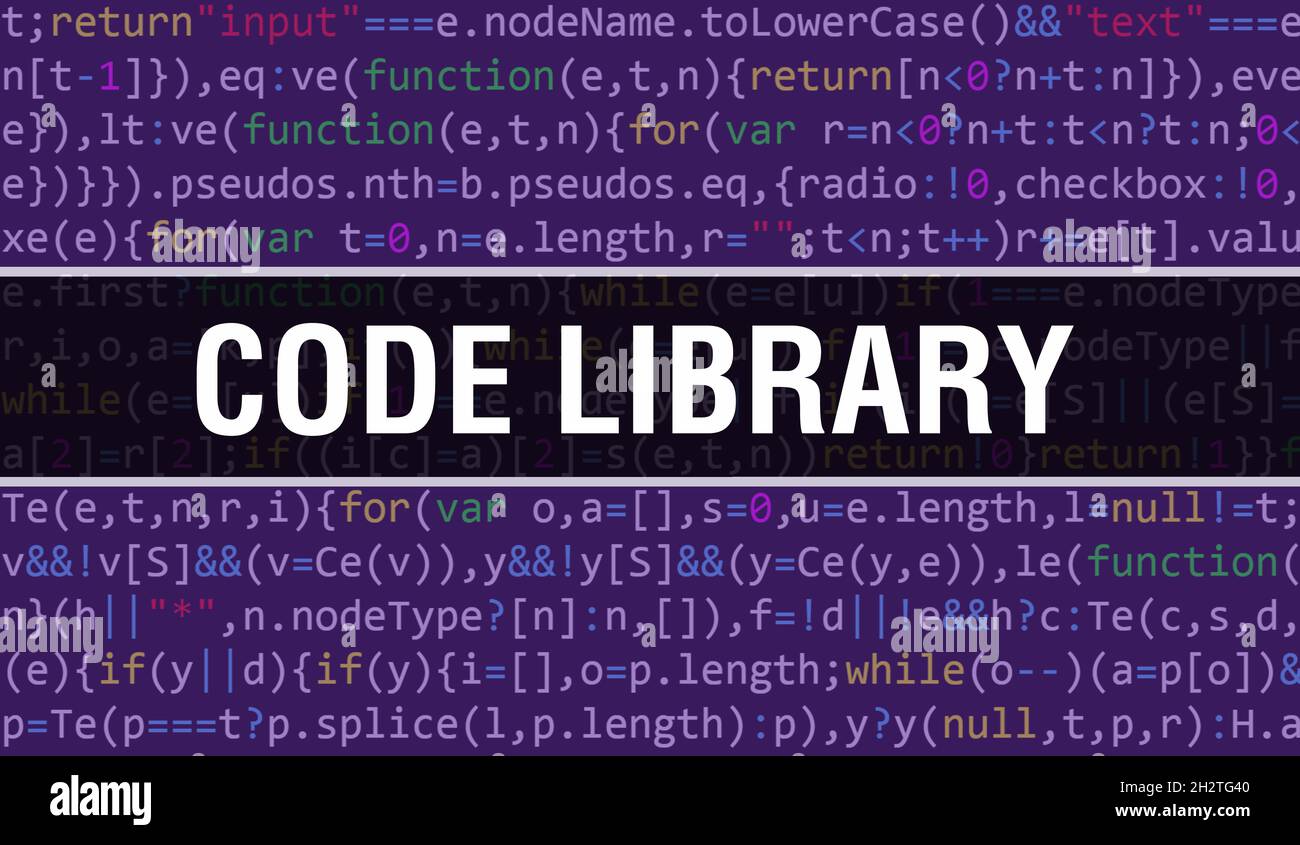 Code Library Concept With Random Parts Of Program Codecode Library Text Written On Programming