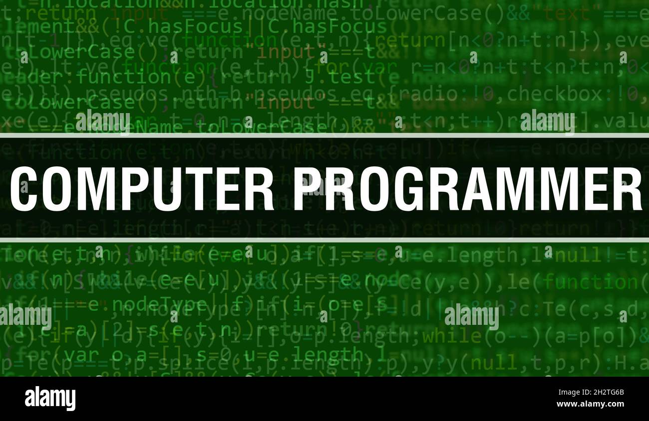 Computer Programmer With Digital Java Code Text Computer Programmer And Computer Software