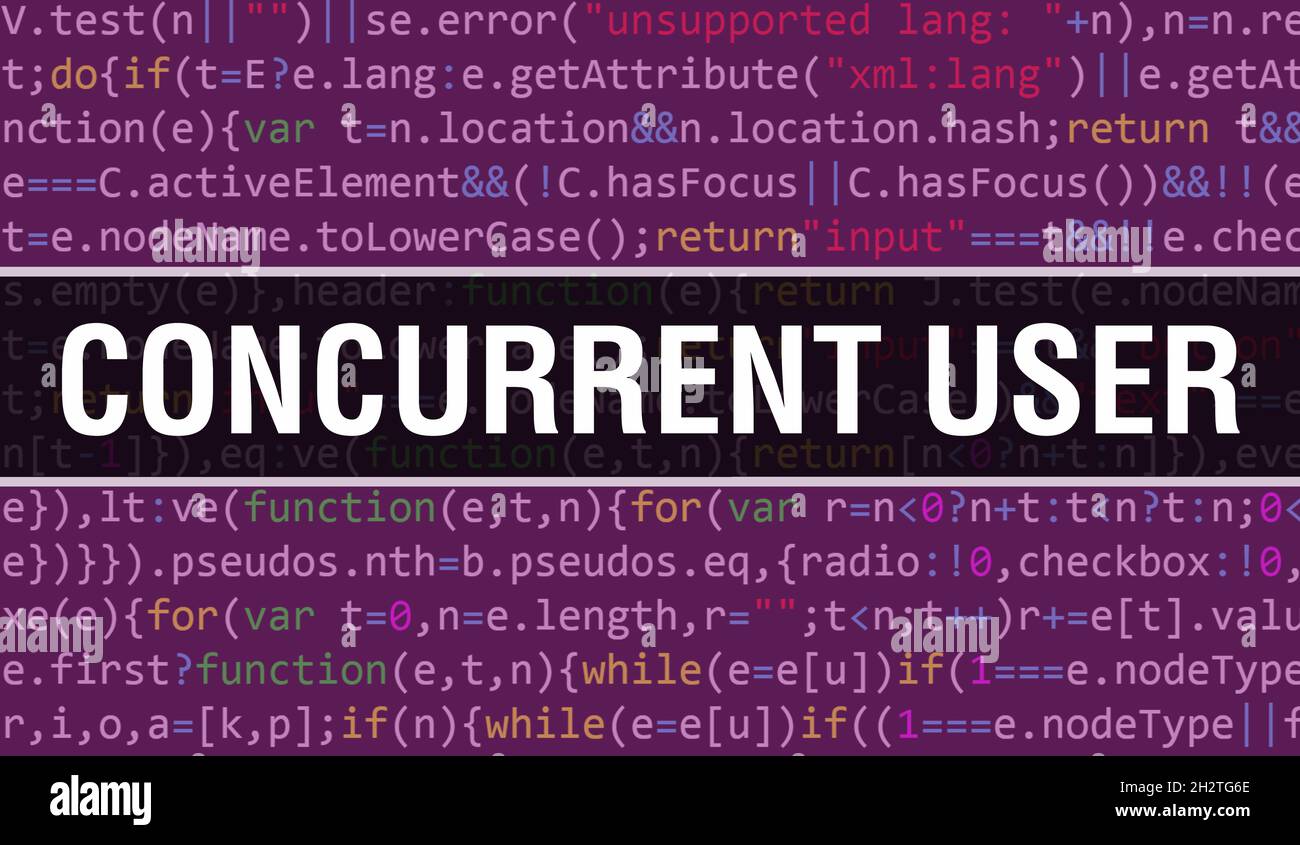 Concurrent user with Binary code digital technology background. Abstract background with program ...