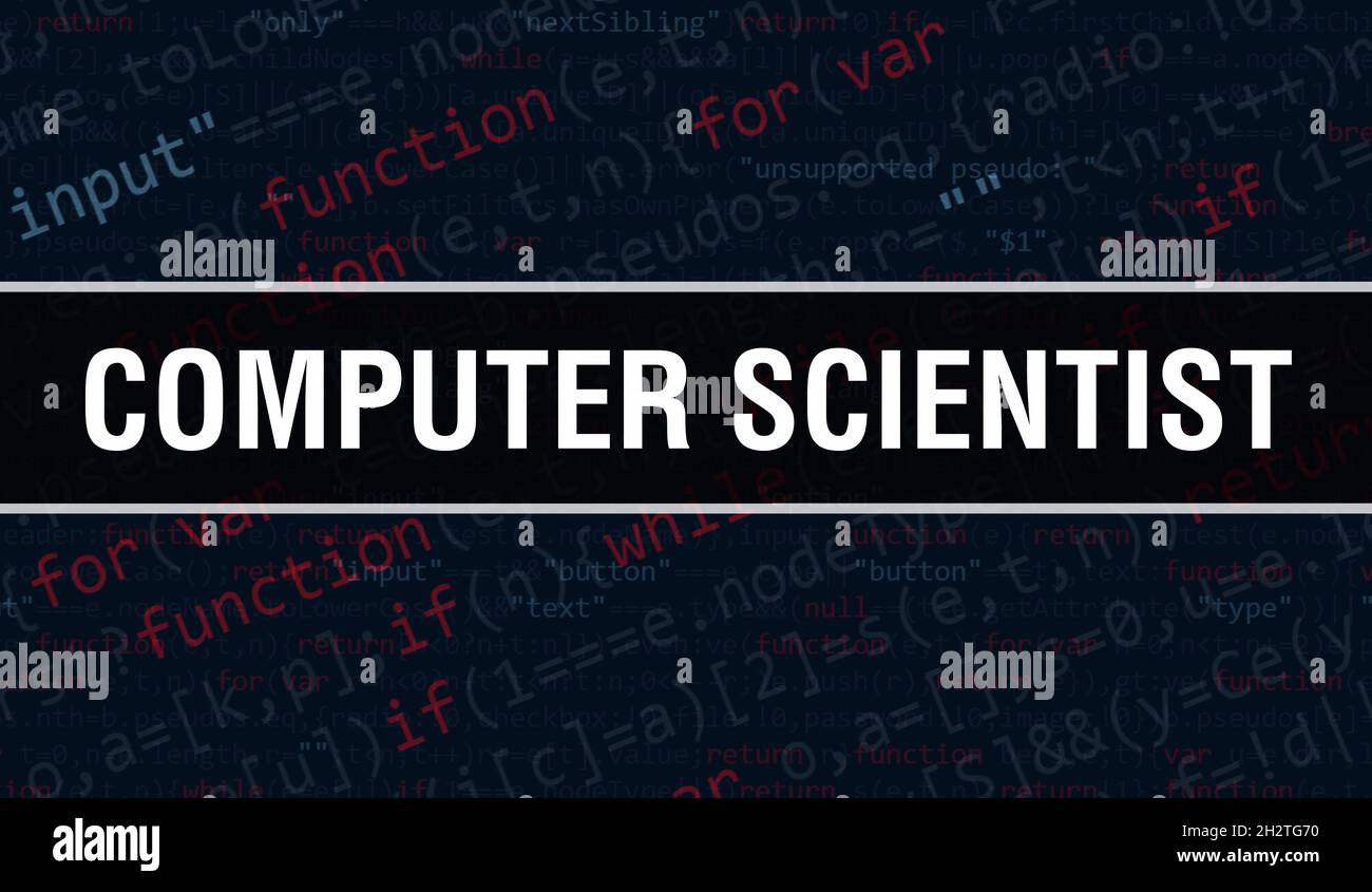 Computer scientist with Binary code digital technology background ...