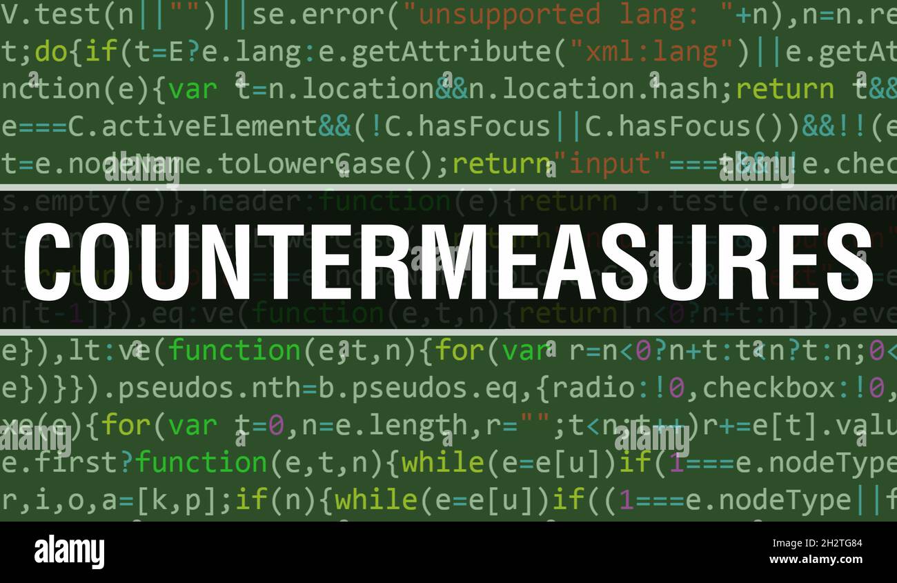 Countermeasures with Binary code digital technology background ...
