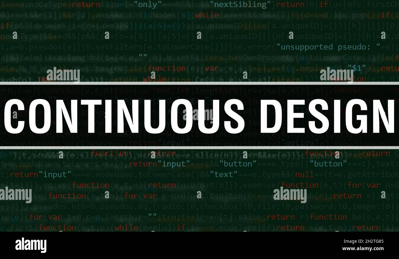 Continuous Design Concept With Random Parts Of Program Code Continuous Design With Programming