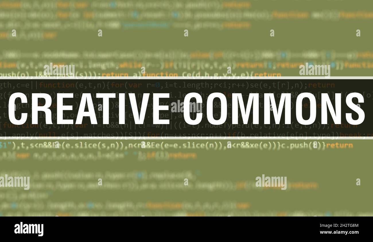 Creative Commons text written on Programming code abstract technology ...