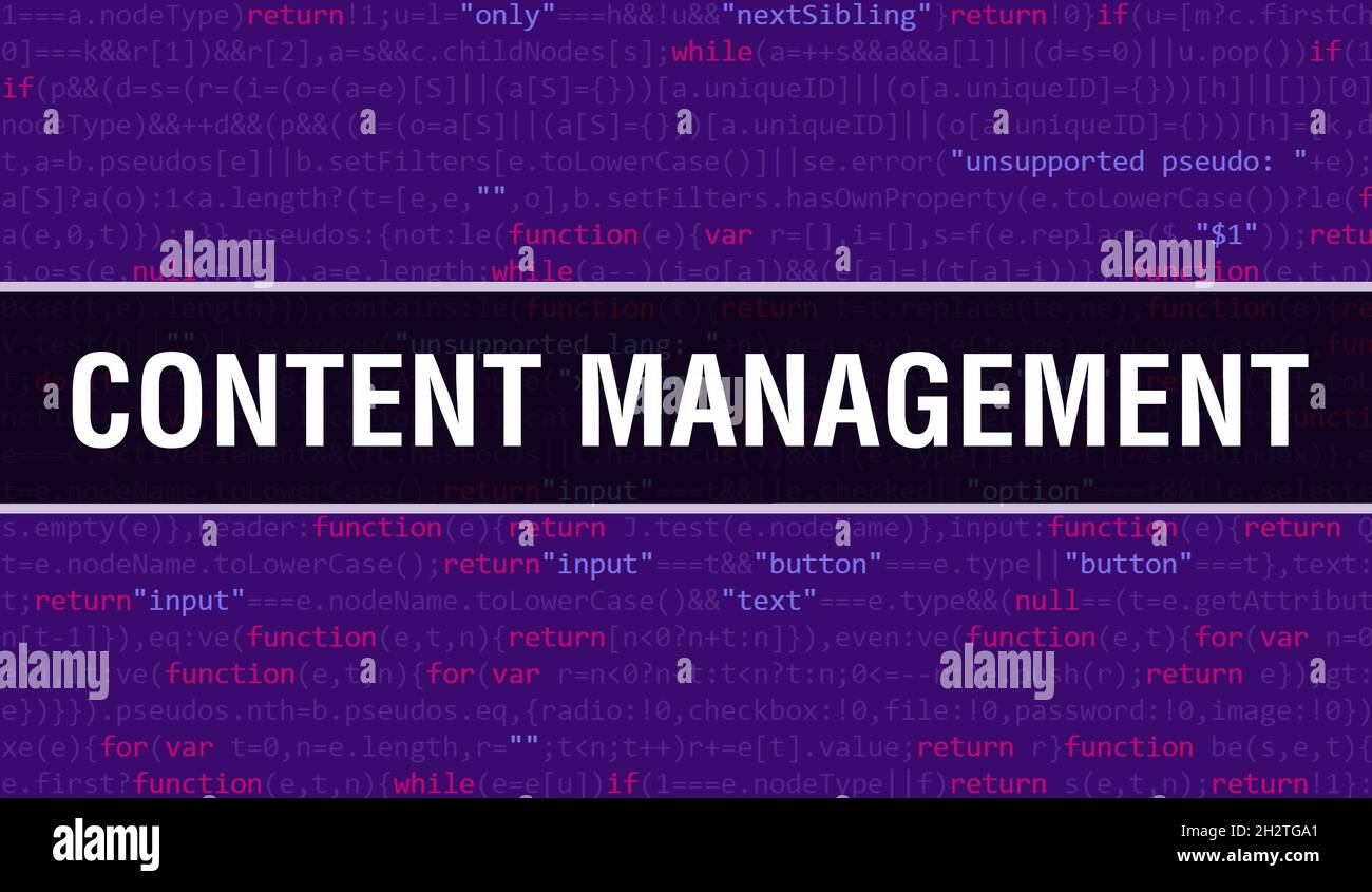 Content Management concept with Random Parts of Program Code.Content ...