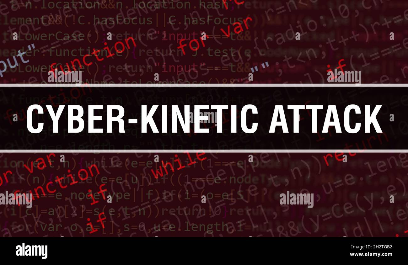 Cyber-kinetic attack with Binary code digital technology background ...