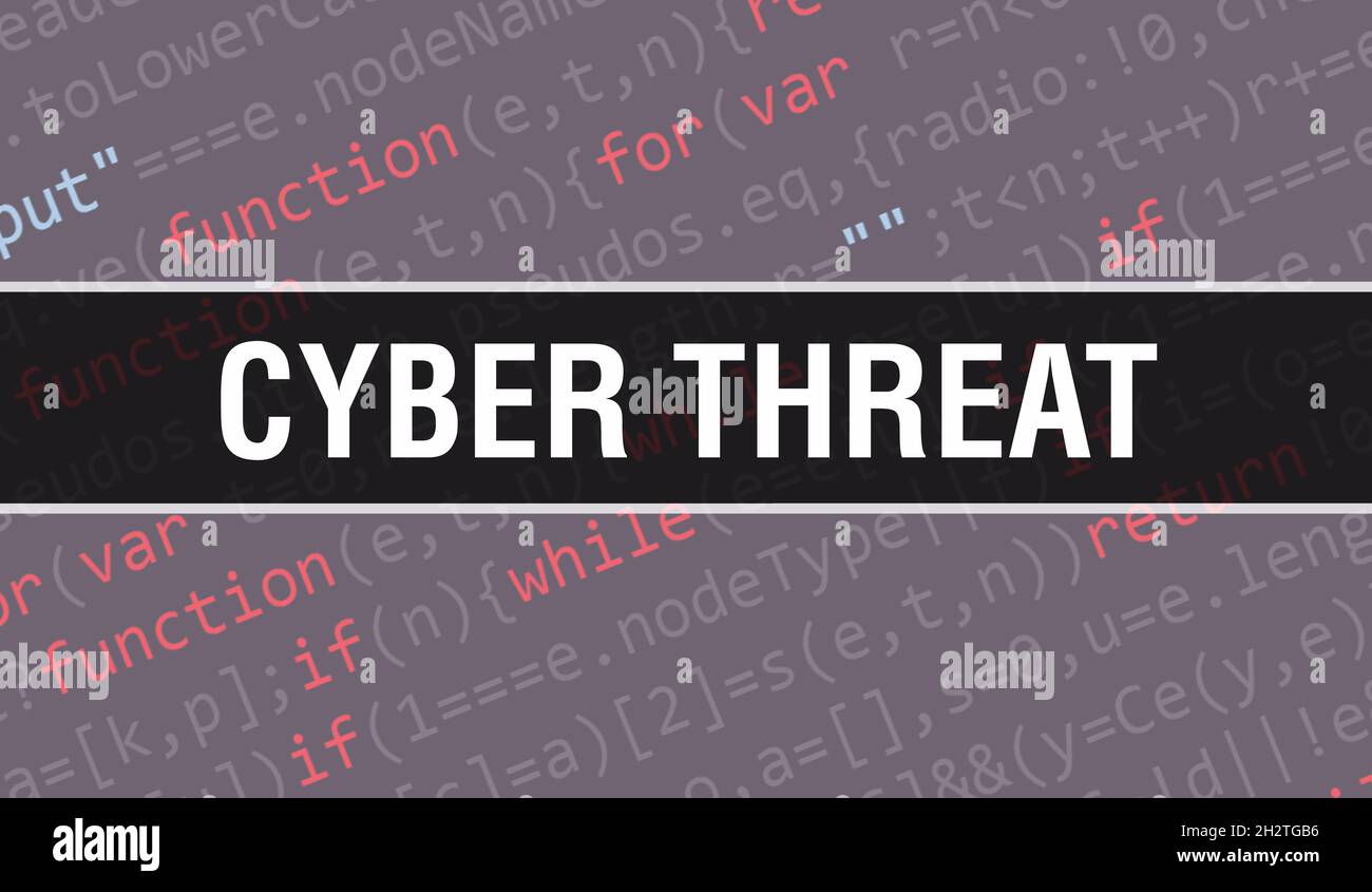 Cyber Threat Concept With Random Parts Of Program Code Cyber Threat With Programming Code