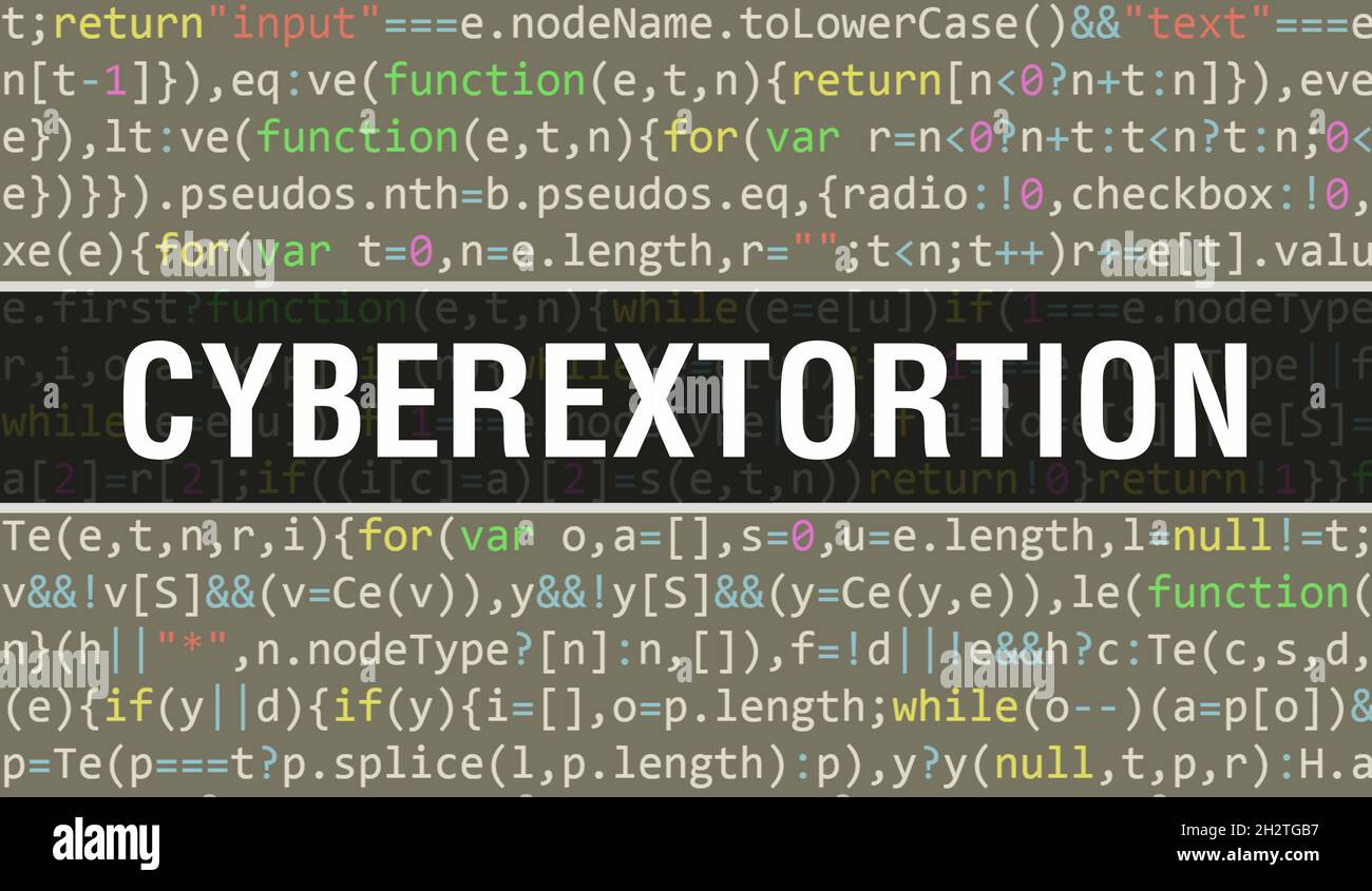 Cyberextortion concept with Random Parts of Program Code.Cyberextortion ...