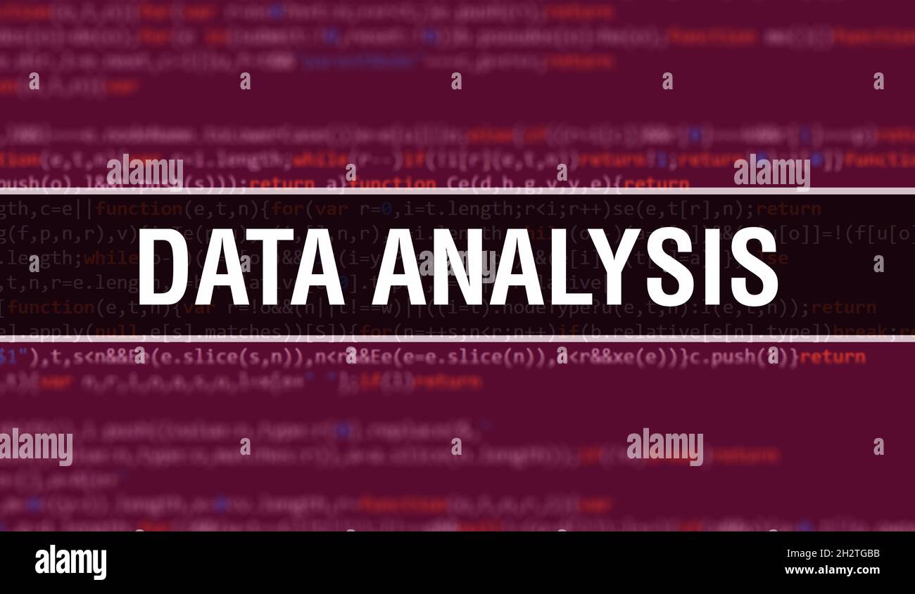 Data analysis text written on Programming code abstract technology ...