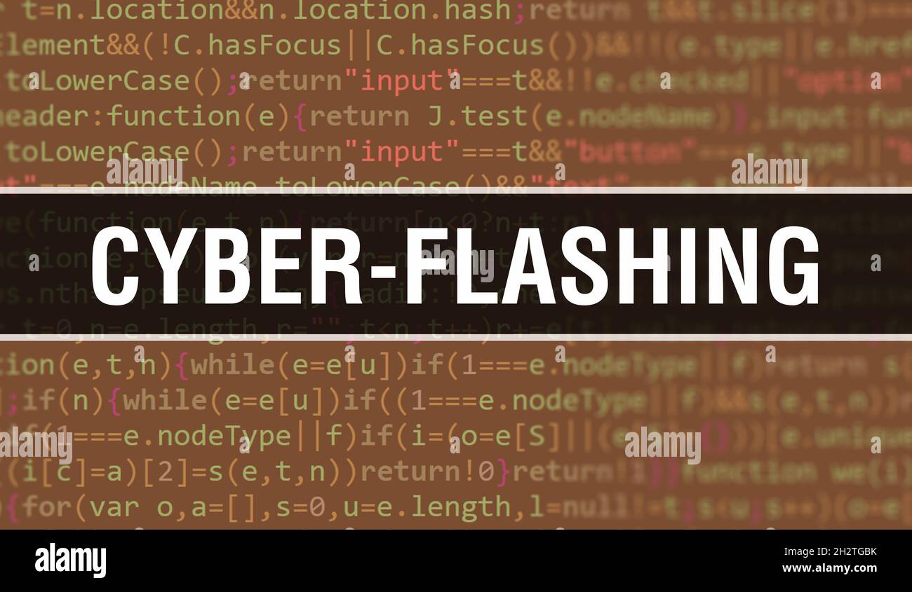 Cyber-flashing concept illustration using code for developing programs ...