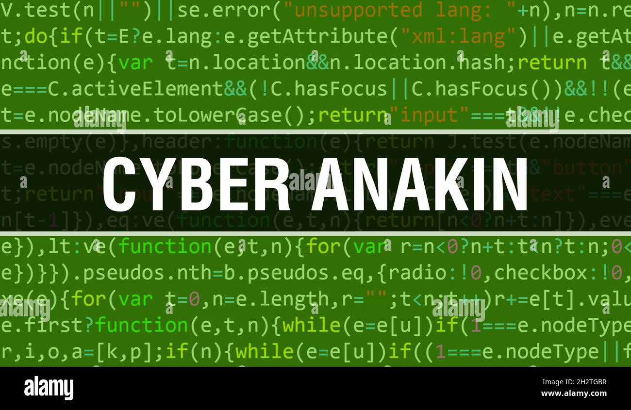 Cyber Anakin with Binary code digital technology background. Abstract ...
