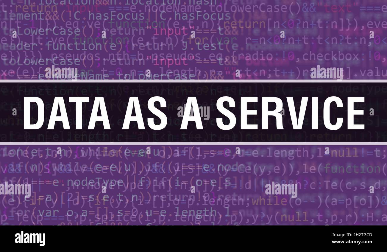 Data as a service text written on Programming code abstract technology ...