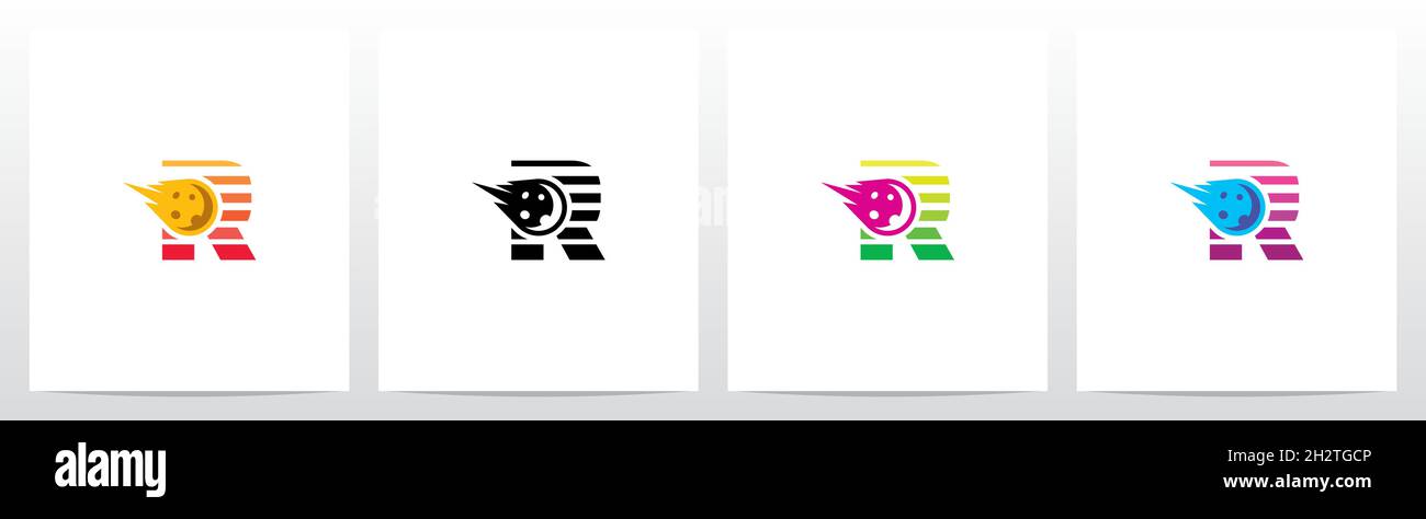 Meteor Asteroid On Letter Logo Design R Stock Vector Image & Art - Alamy