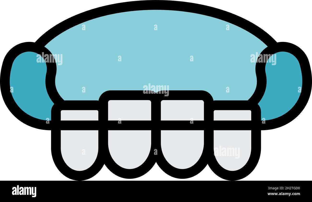 Upper row of teeth icon. Outline upper row of teeth vector icon color ...