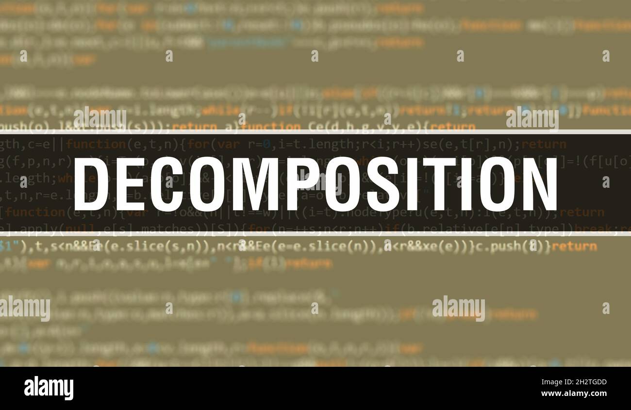 Decomposition Text Written On Programming Code Abstract Technology 1739