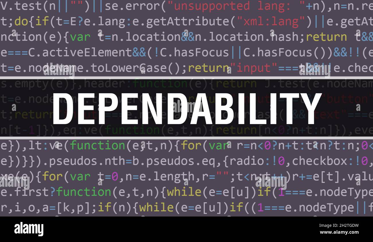Dependability with Binary code digital technology background. Abstract ...