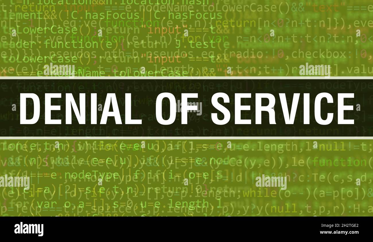Denial of service text written on Programming code abstract technology ...