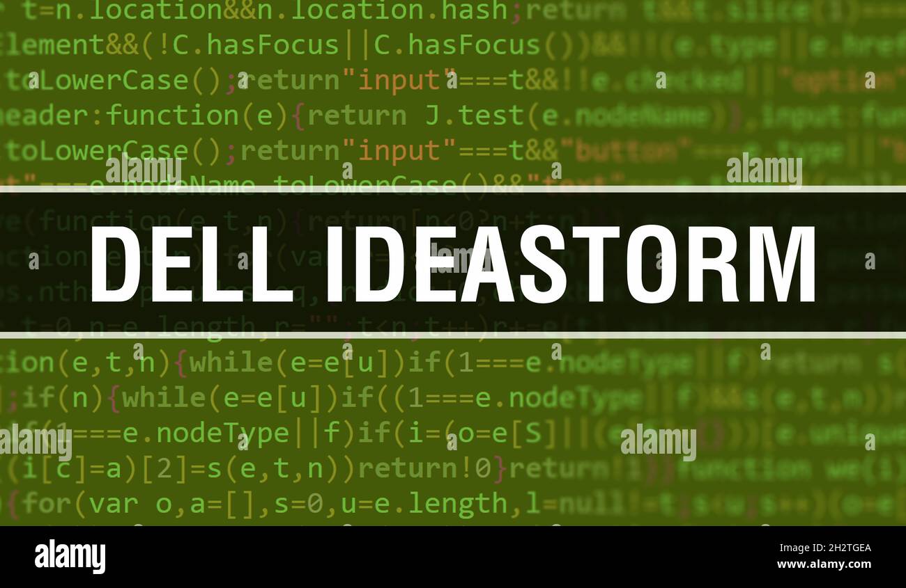 Dell IdeaStorm concept illustration using code for developing programs and app. Dell IdeaStorm ...