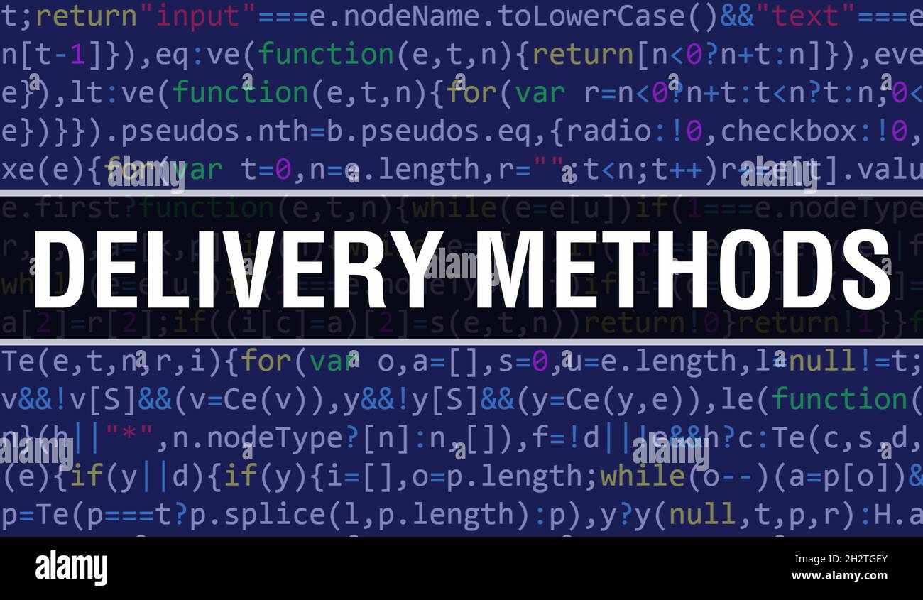 Delivery methods concept with Random Parts of Program Code.Delivery ...