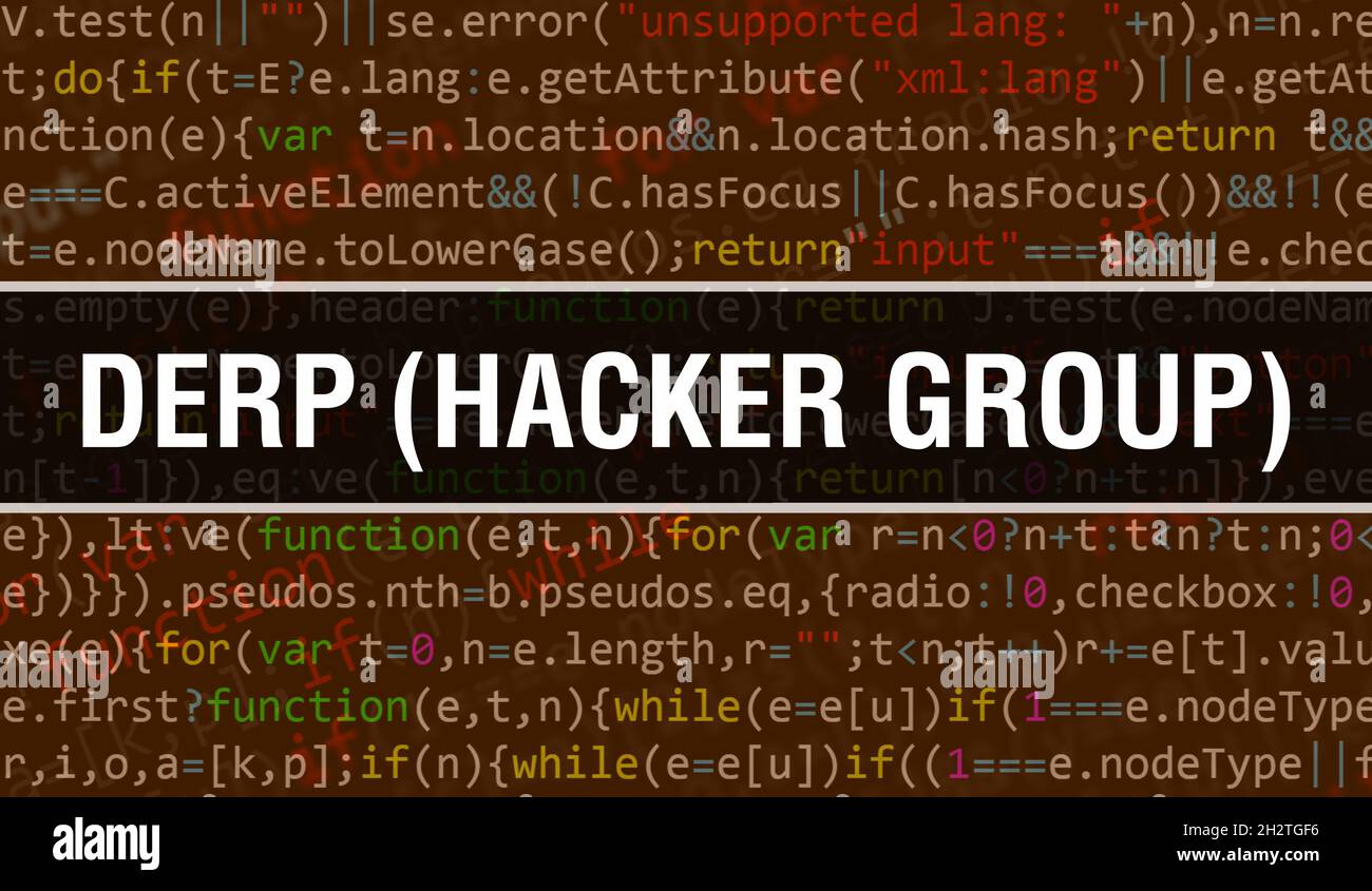 Derp (hacker group) with Binary code digital technology background ...