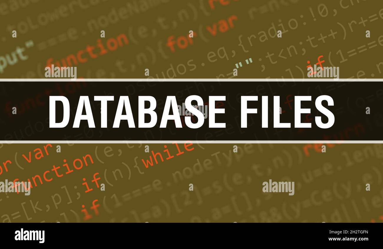 Database Files With Digital Java Code Text Database Files And Computer Software Coding Vector