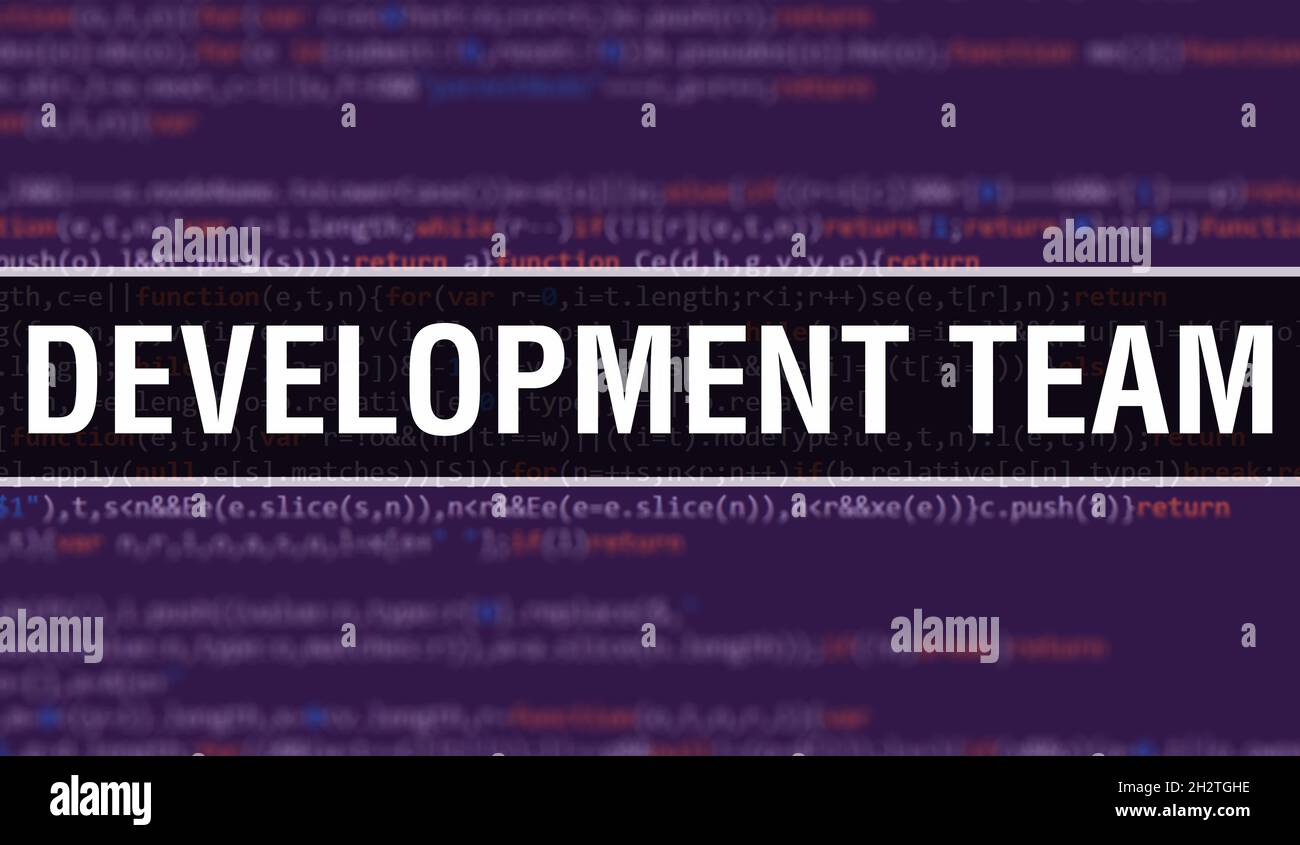 Development Team text written on Programming code abstract technology ...