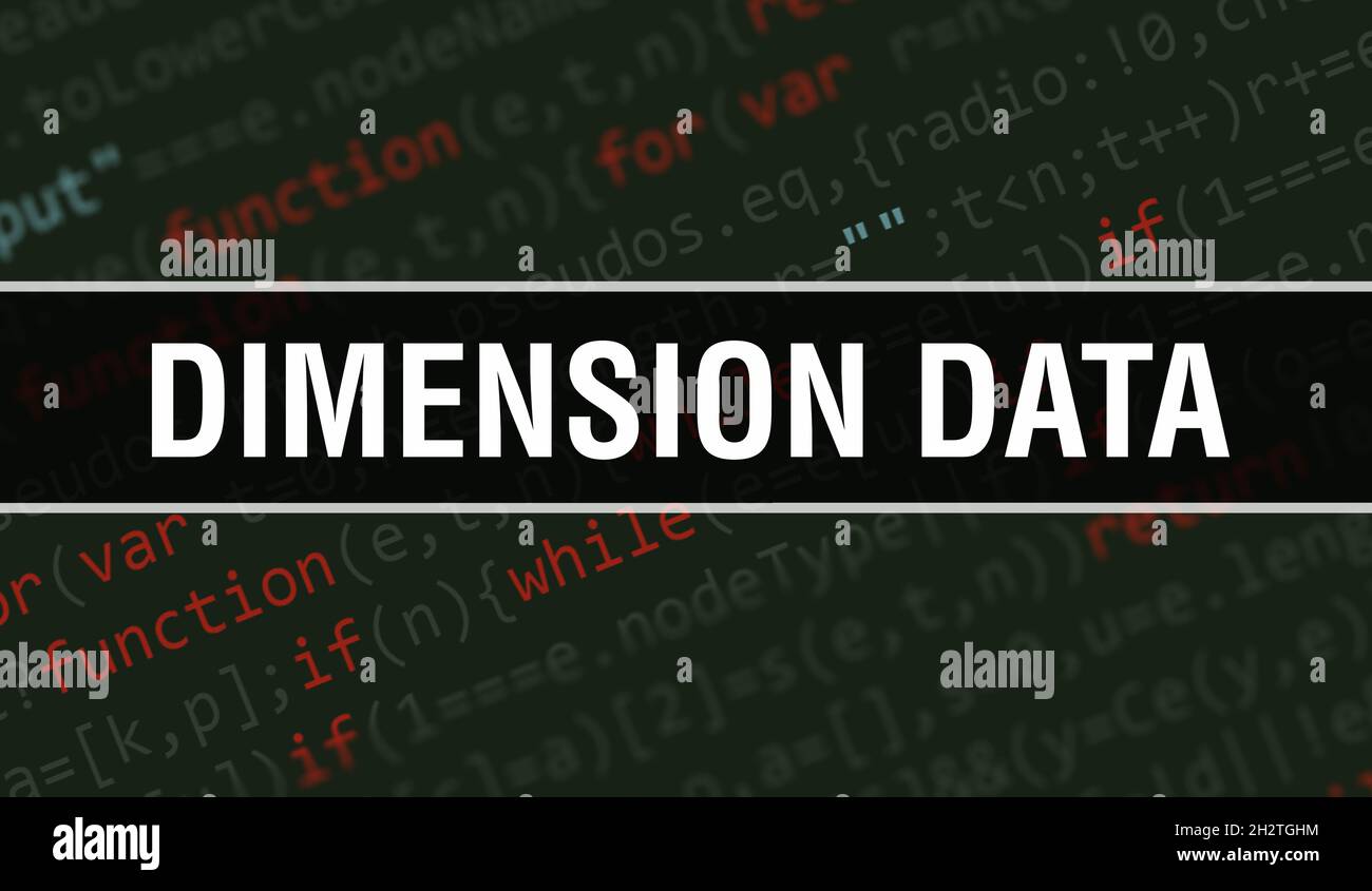 Dimension Data With Digital Java Code Text Dimension Data And Computer Software Coding Vector