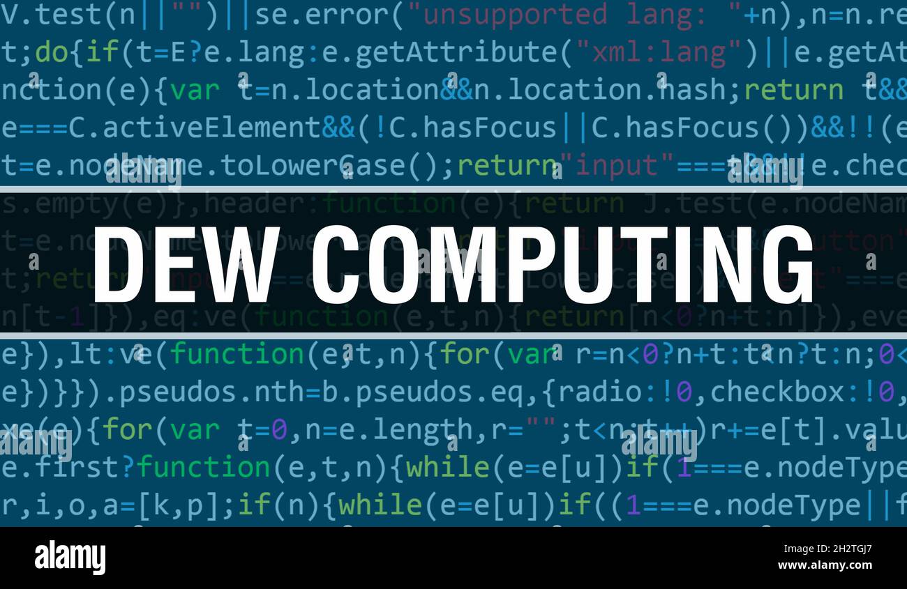 Dew computing with Binary code digital technology background. Abstract background with program ...