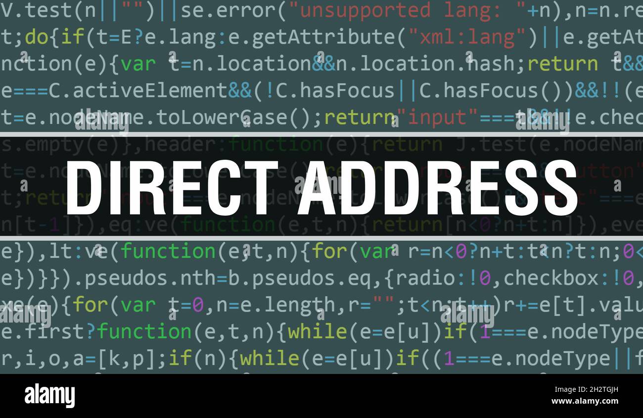 Direct address with Binary code digital technology background. Abstract ...