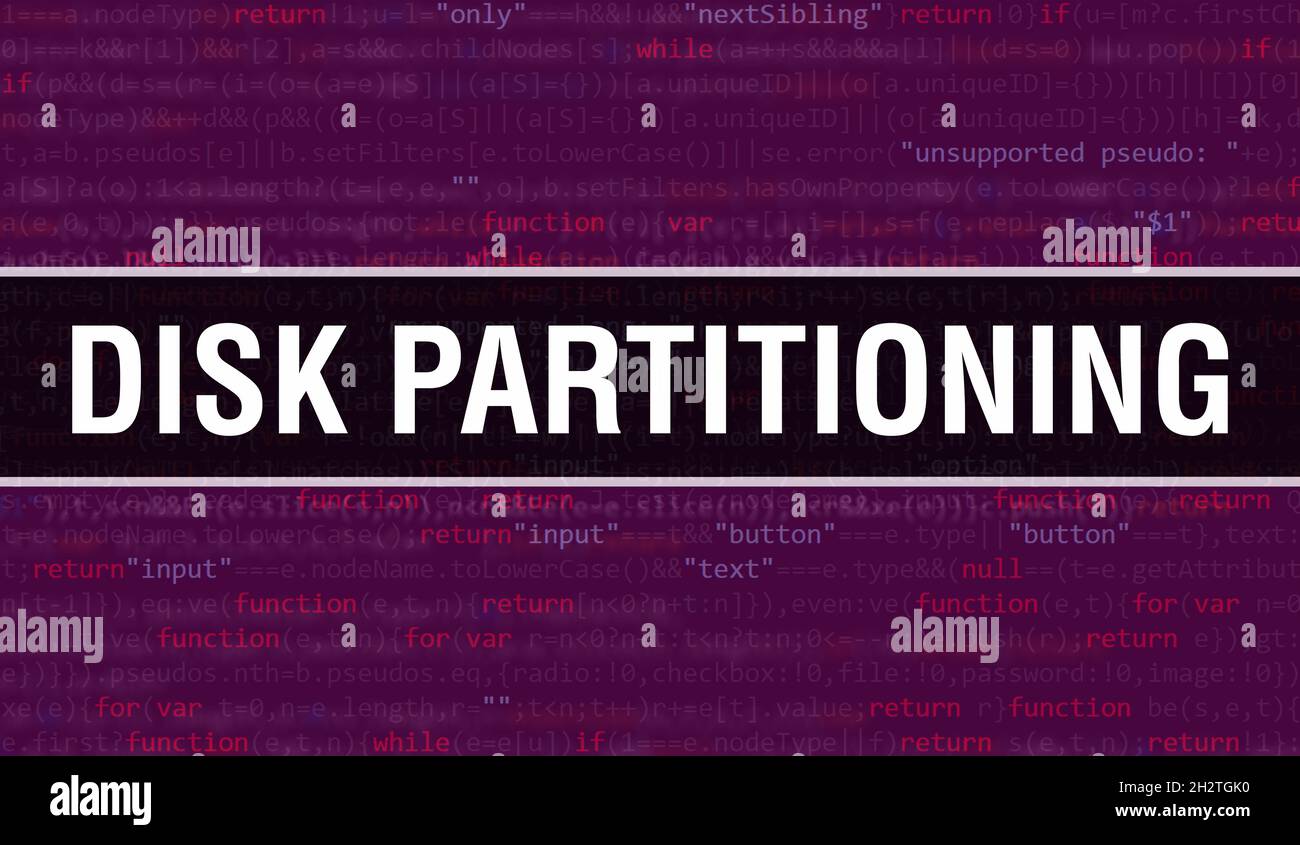 Disk Partitioning Concept With Random Parts Of Program Code Disk