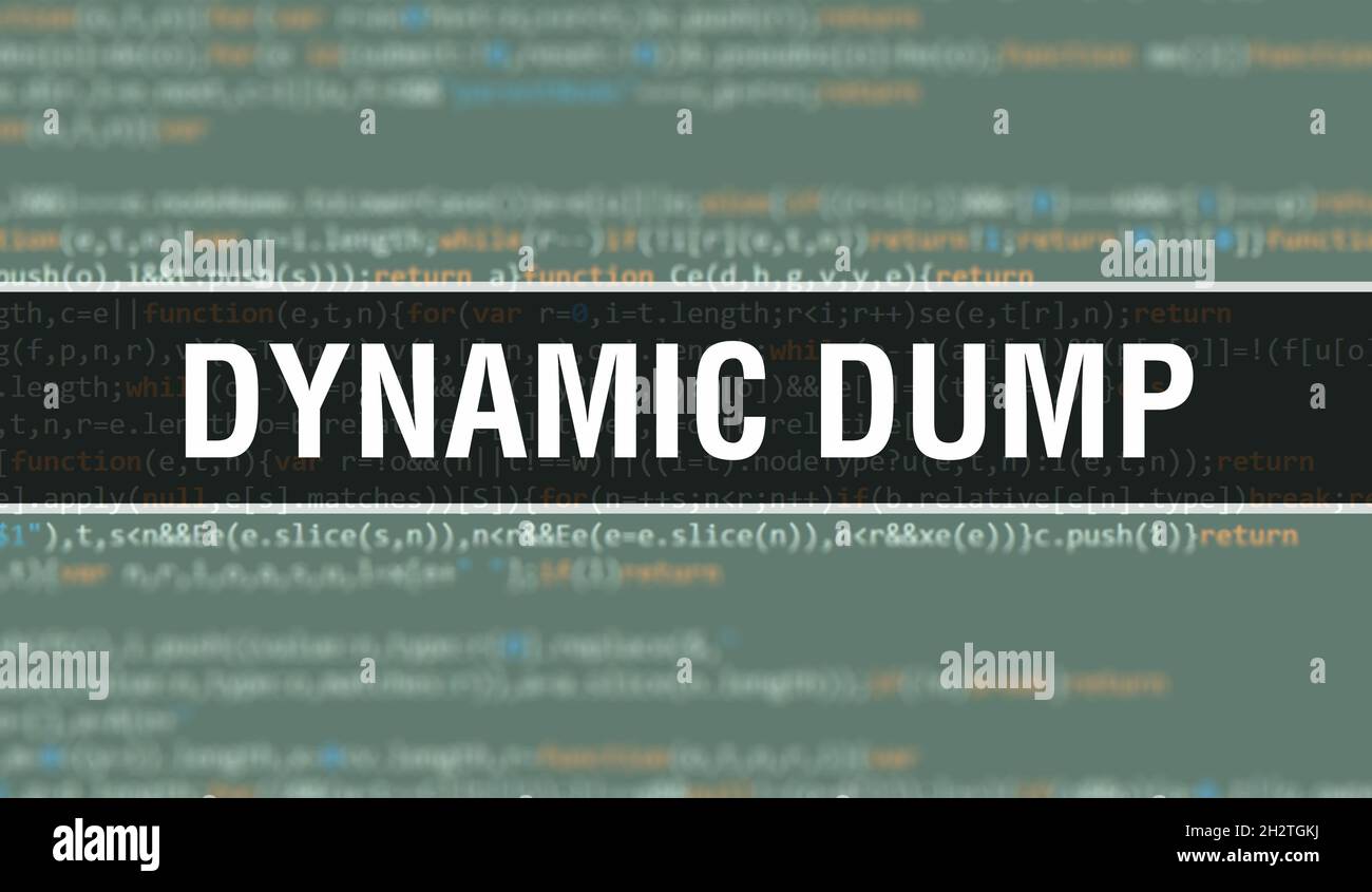 Dynamic dump text written on Programming code abstract technology background of software ...