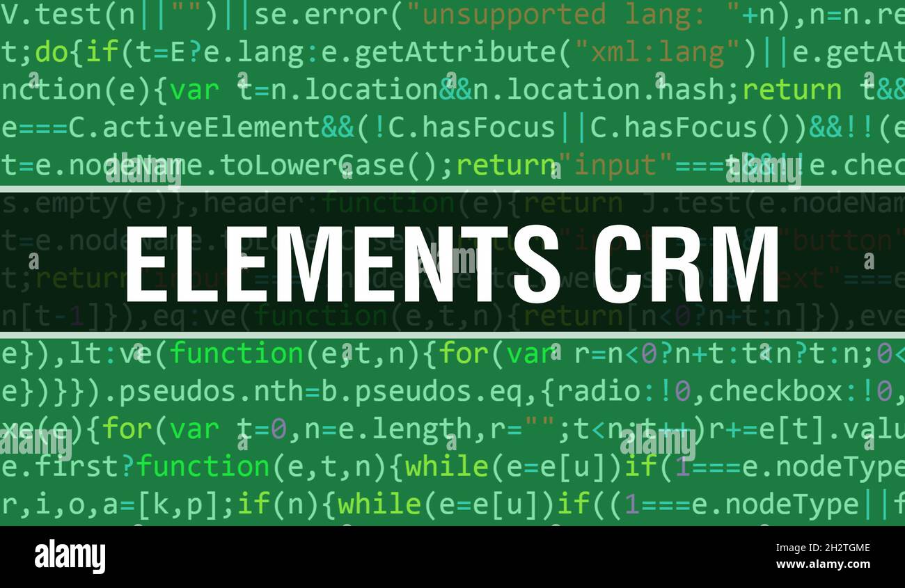 Elements CRM with Binary code digital technology background. Abstract ...