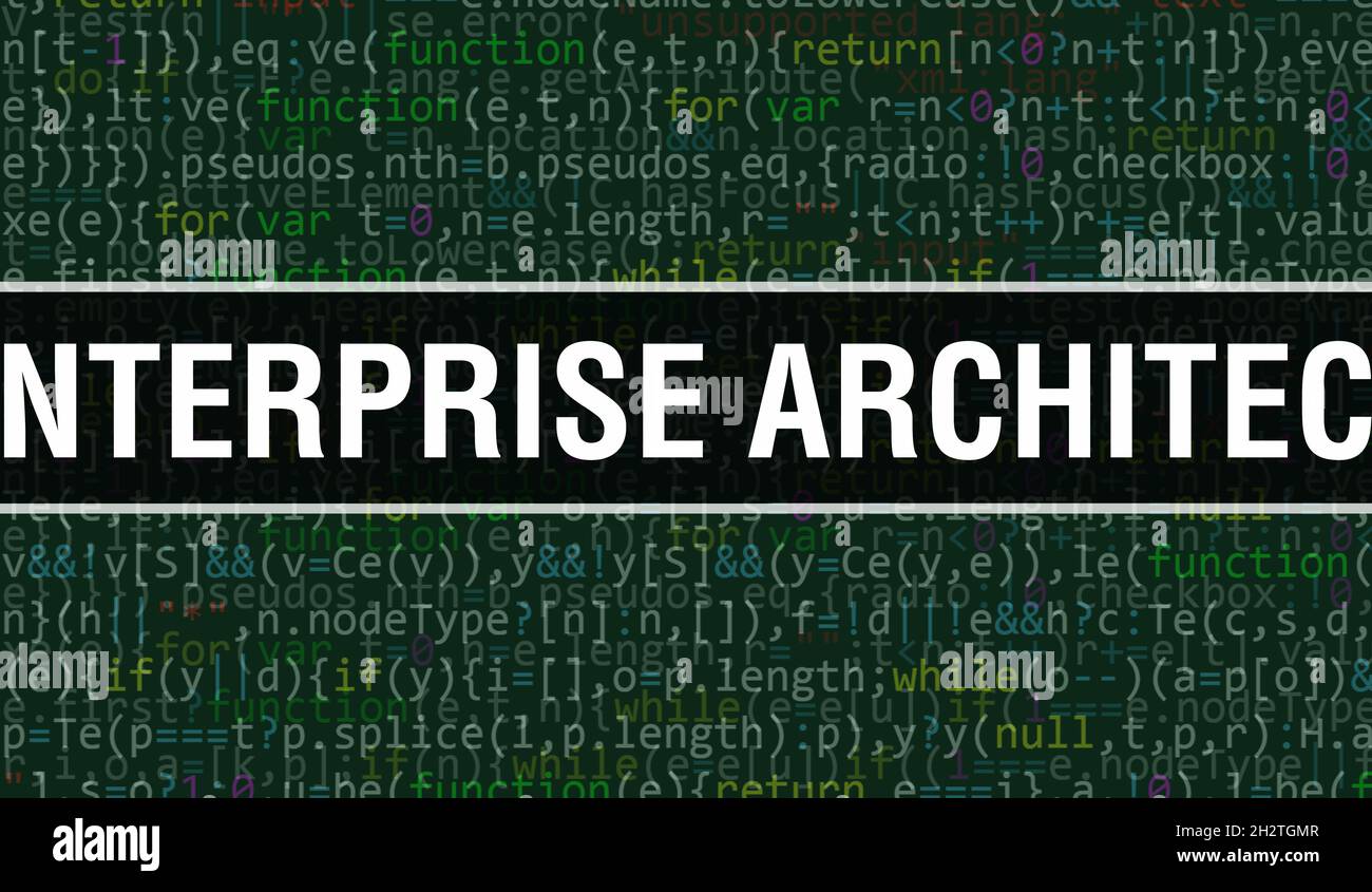 Enterprise Architect concept illustration using code for developing programs and app. Enterprise ...