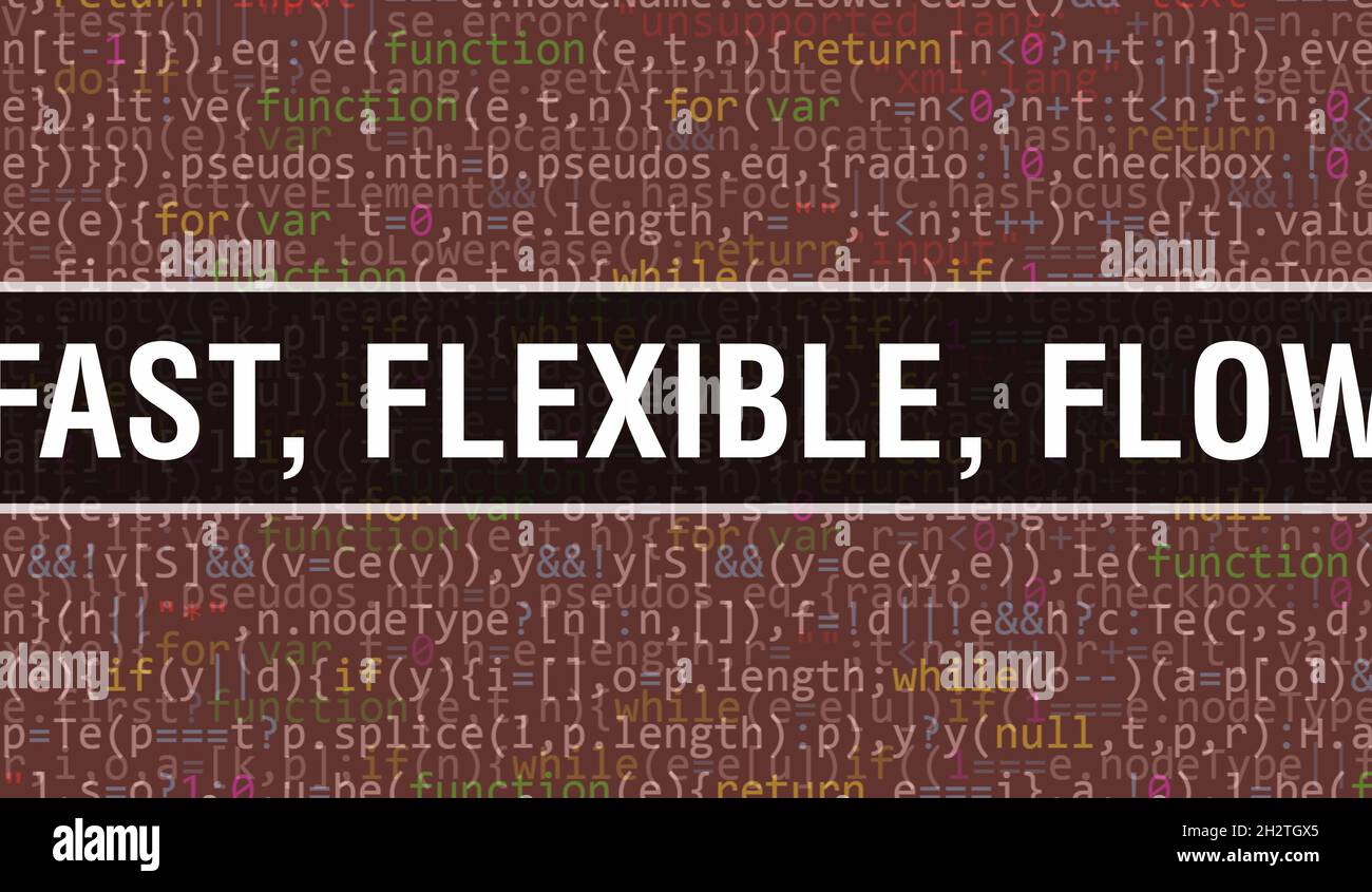 fast, flexible, flow concept illustration using code for developing programs and app. fast ...
