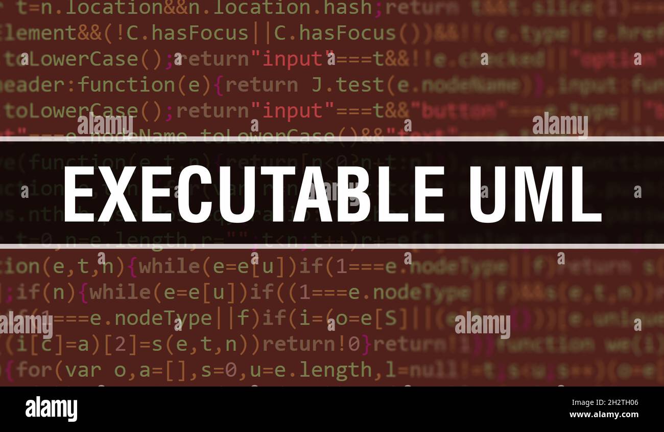 Executable Uml Concept Illustration Using Code For Developing Programs And App Executable Uml
