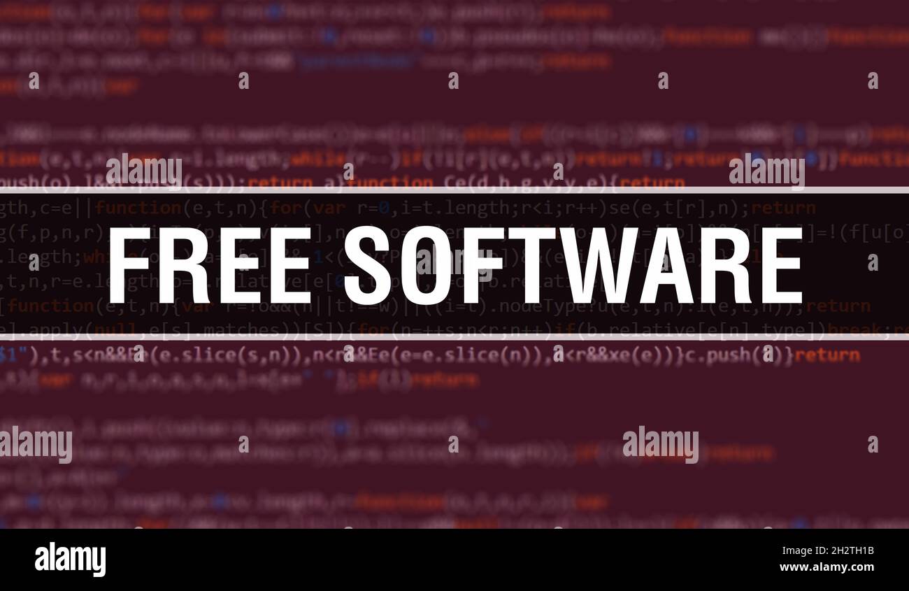 Free software text written on Programming code abstract technology ... Free software text written on Programming code abstract technology ...