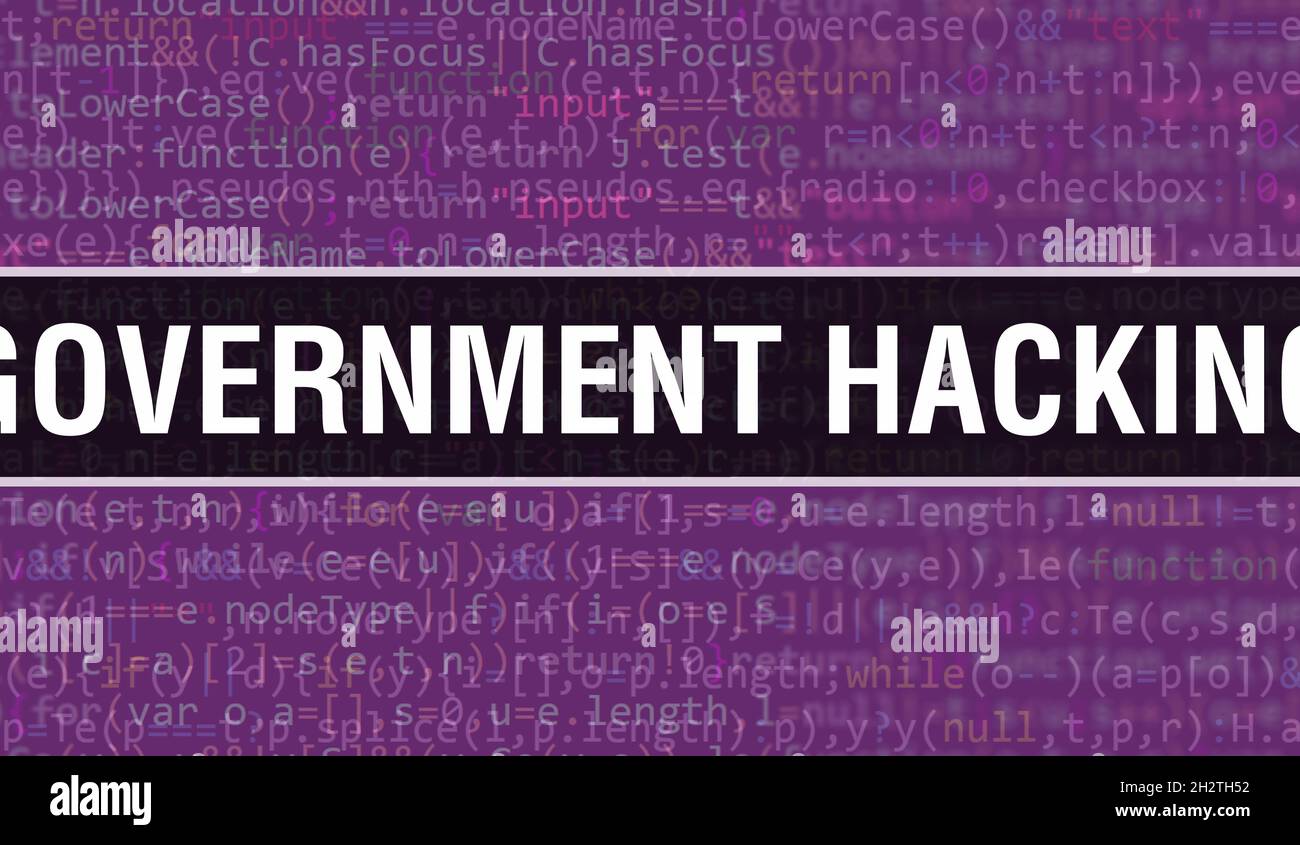Government hacking concept with Random Parts of Program Code.Government ...