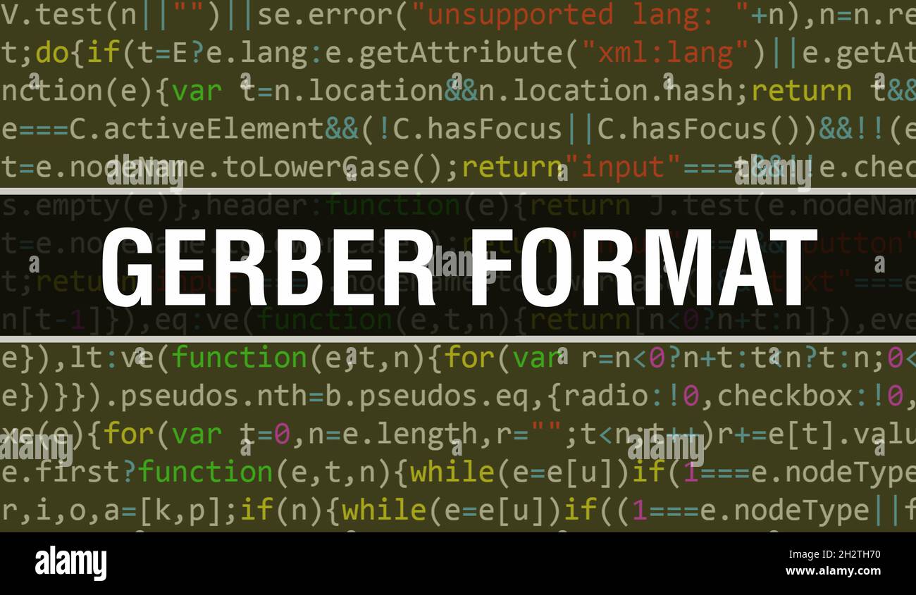 Gerber Format With Binary Code Digital Technology Background Abstract Background With Program
