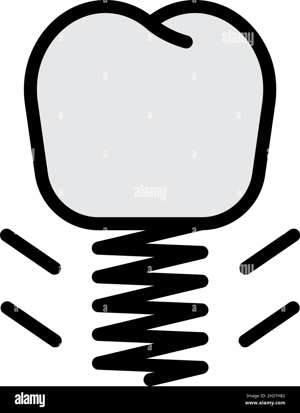 Denture icon. Outline denture vector icon color flat isolated Stock ...