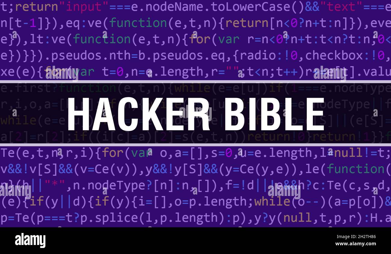 Hacker Bible concept with Random Parts of Program Code.Hacker Bible ...