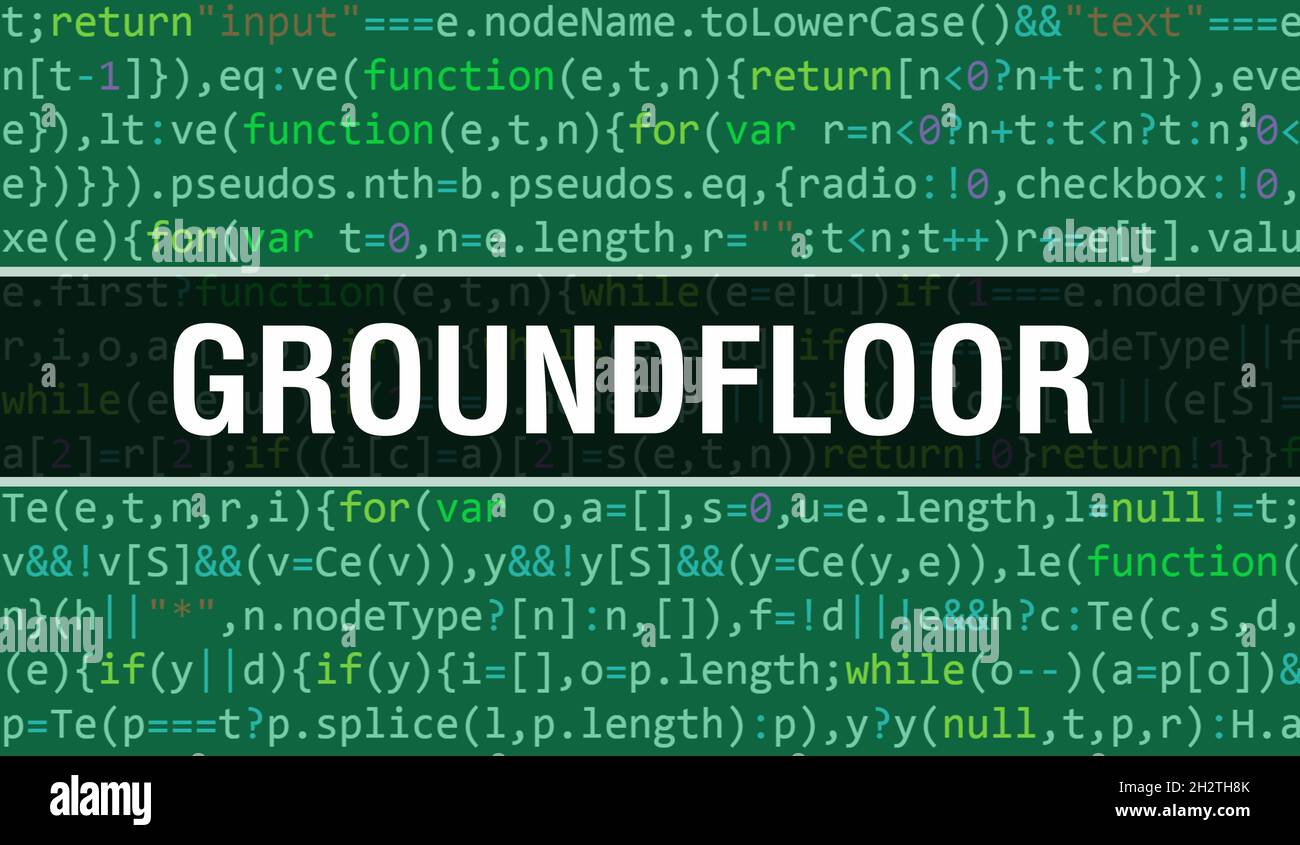 Groundfloor concept with Random Parts of Program Code.Groundfloor text ...