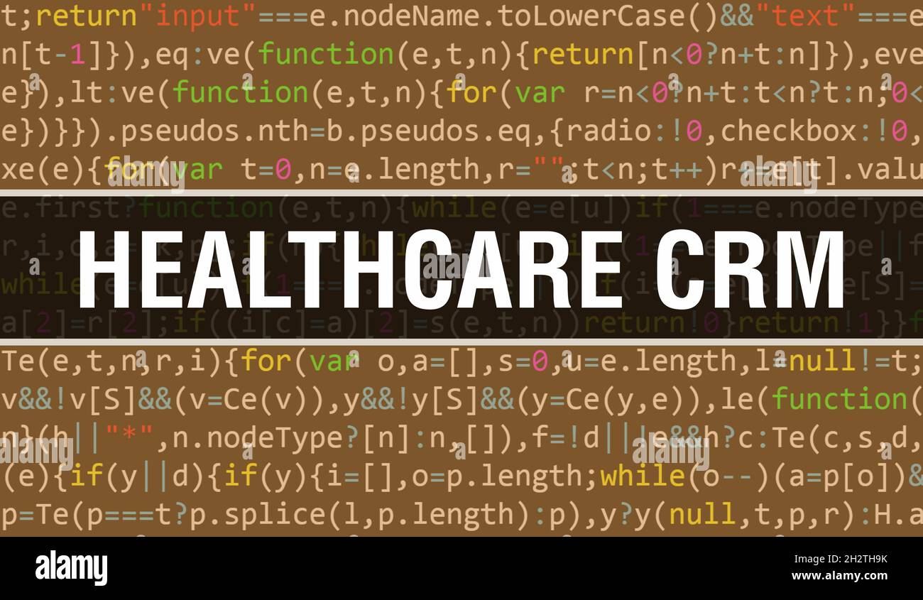 Healthcare Crm Concept With Random Parts Of Program Codehealthcare Crm