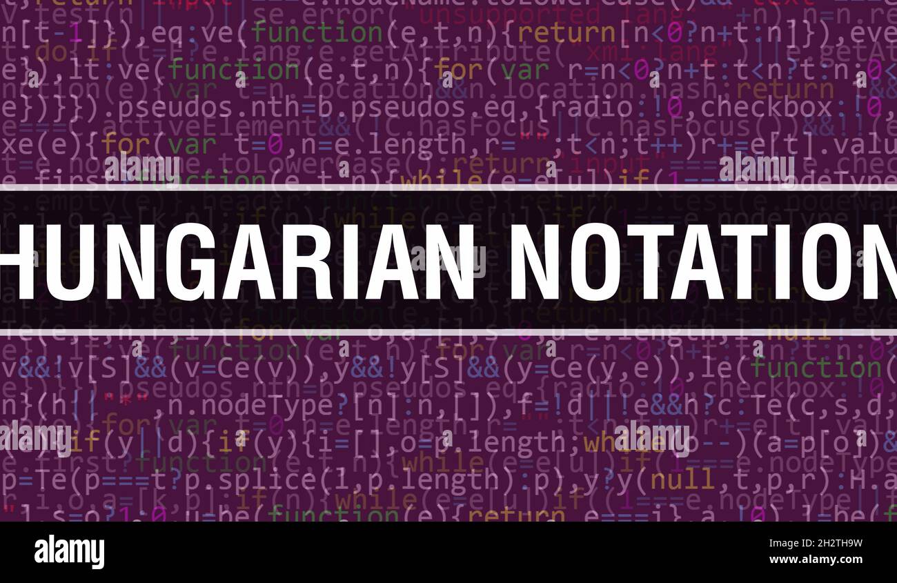 Hungarian Notation With Binary Code Digital Technology Background Abstract Background With