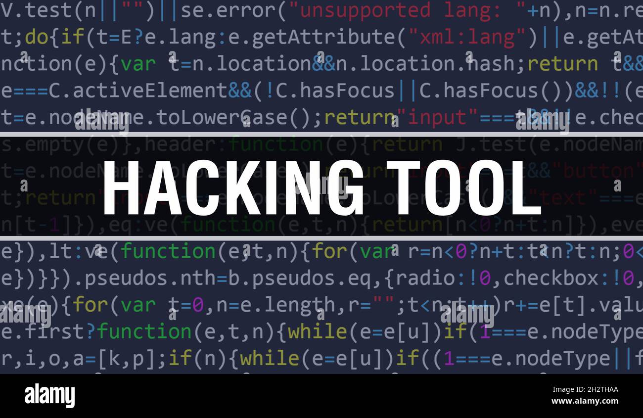 Hacking tool with Binary code digital technology background. Abstract ...