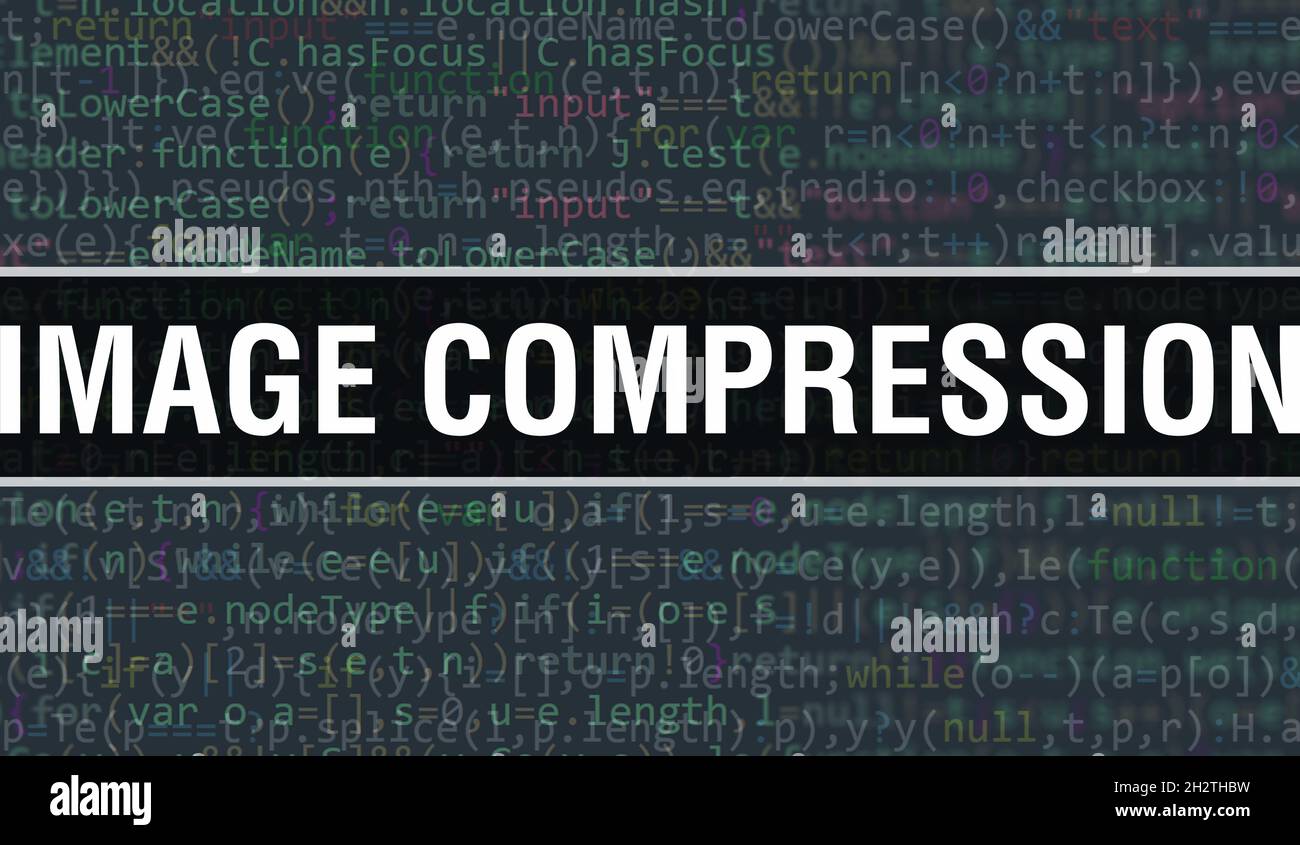 Image Compression Concept With Random Parts Of Program Codeimage Compression Text Written On