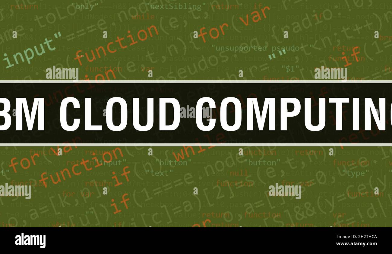 Ibm Cloud Computing With Abstract Technology Binary Code Background
