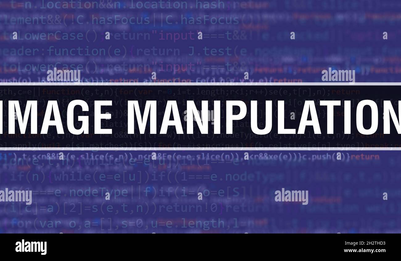 Image manipulation concept illustration using code for developing ...